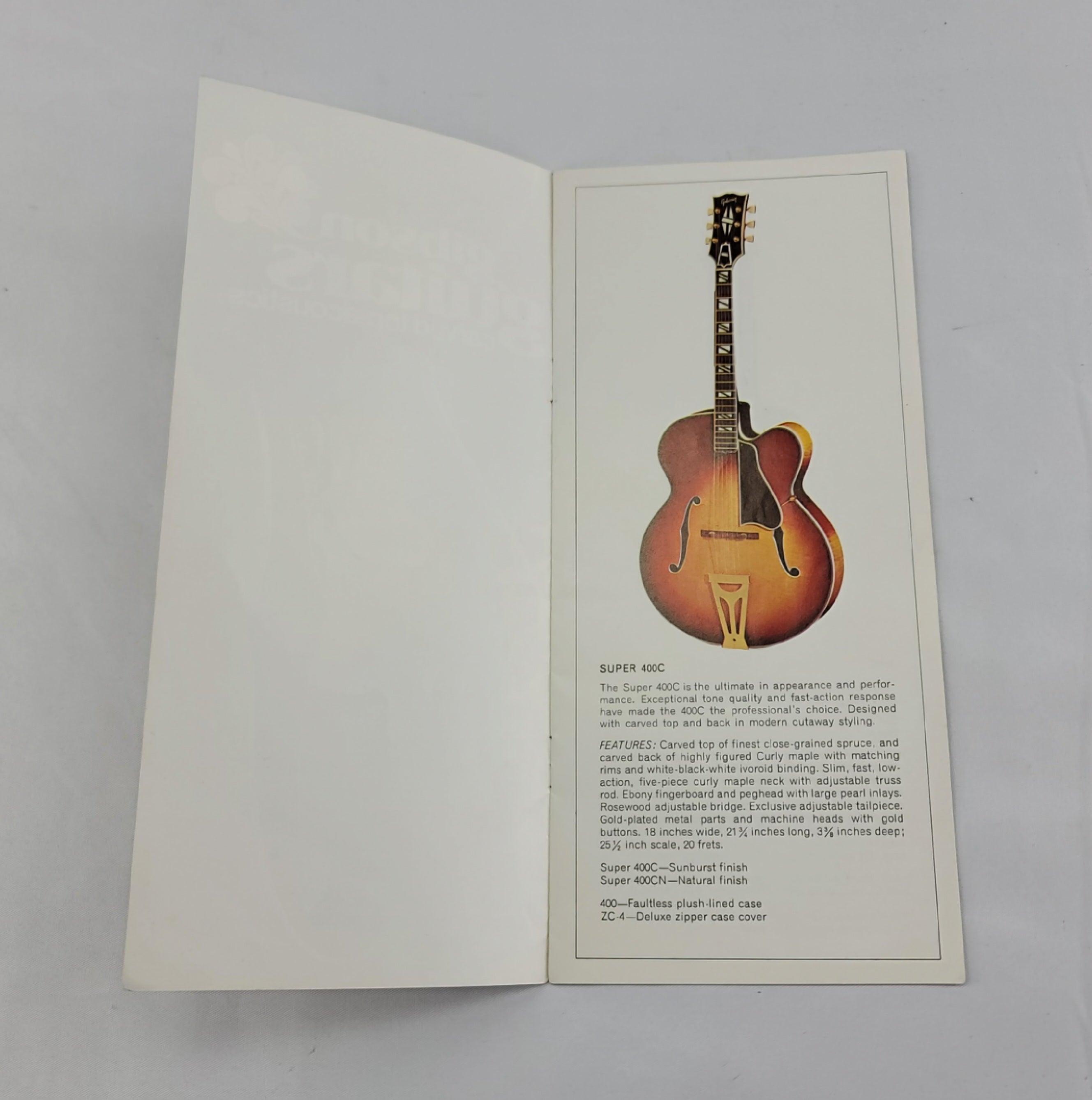 1970 Gibson Carved Top Acoustics Catalog Brochure - Case Candy ...