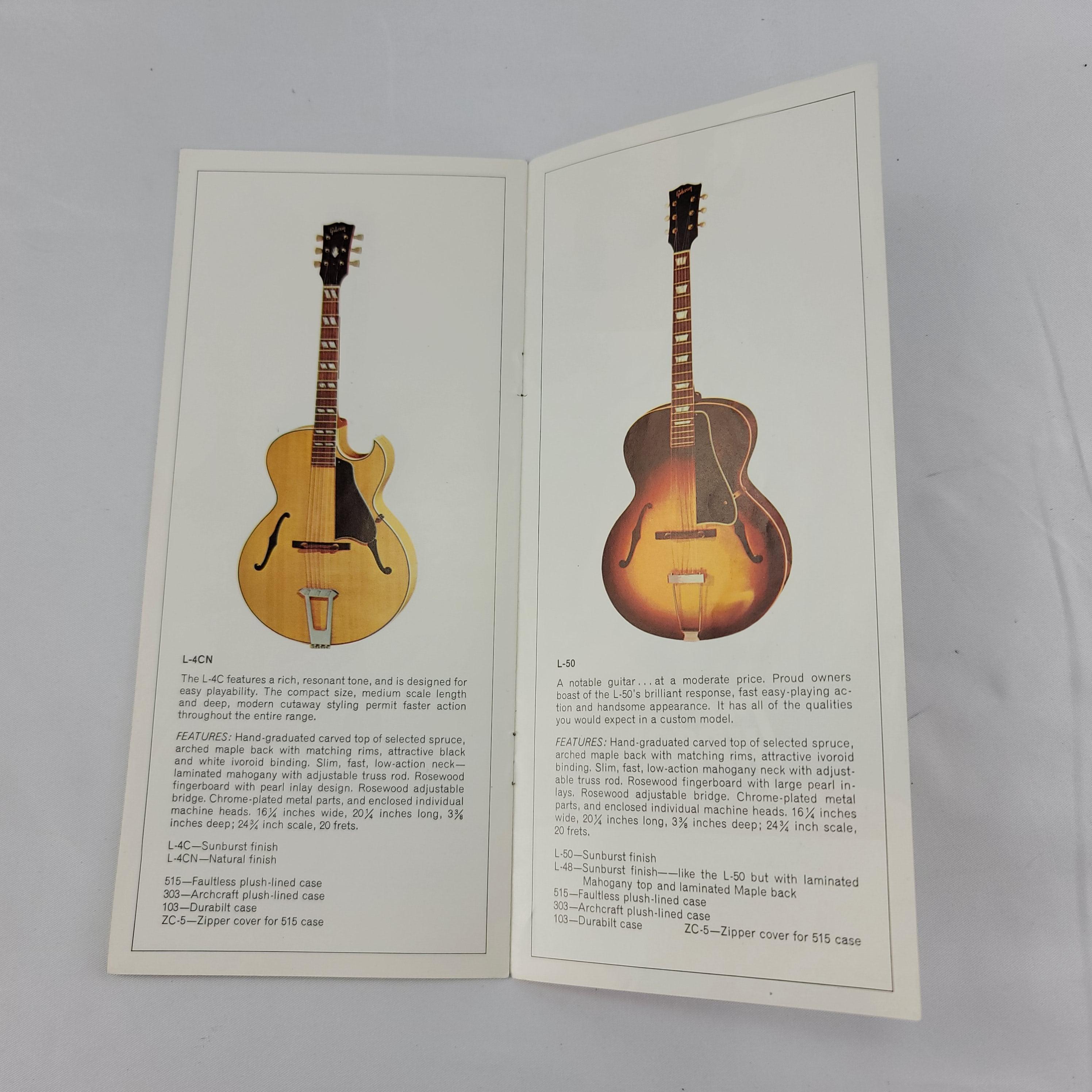 1970 Gibson Carved Top Acoustics Catalog Brochure - Case Candy ...