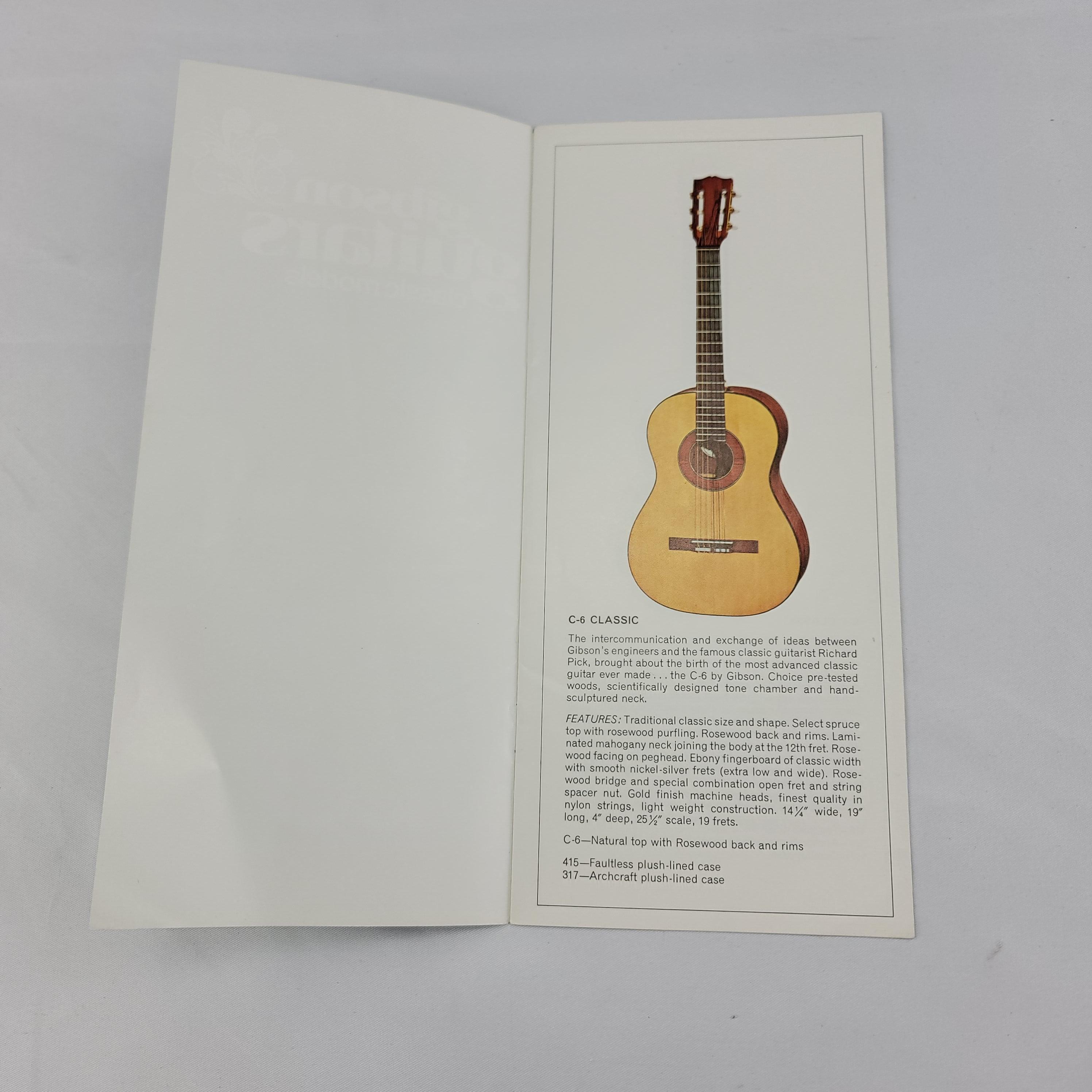 1970 Gibson Classic Models Classical Guitar Catalog Brochure - Case ...