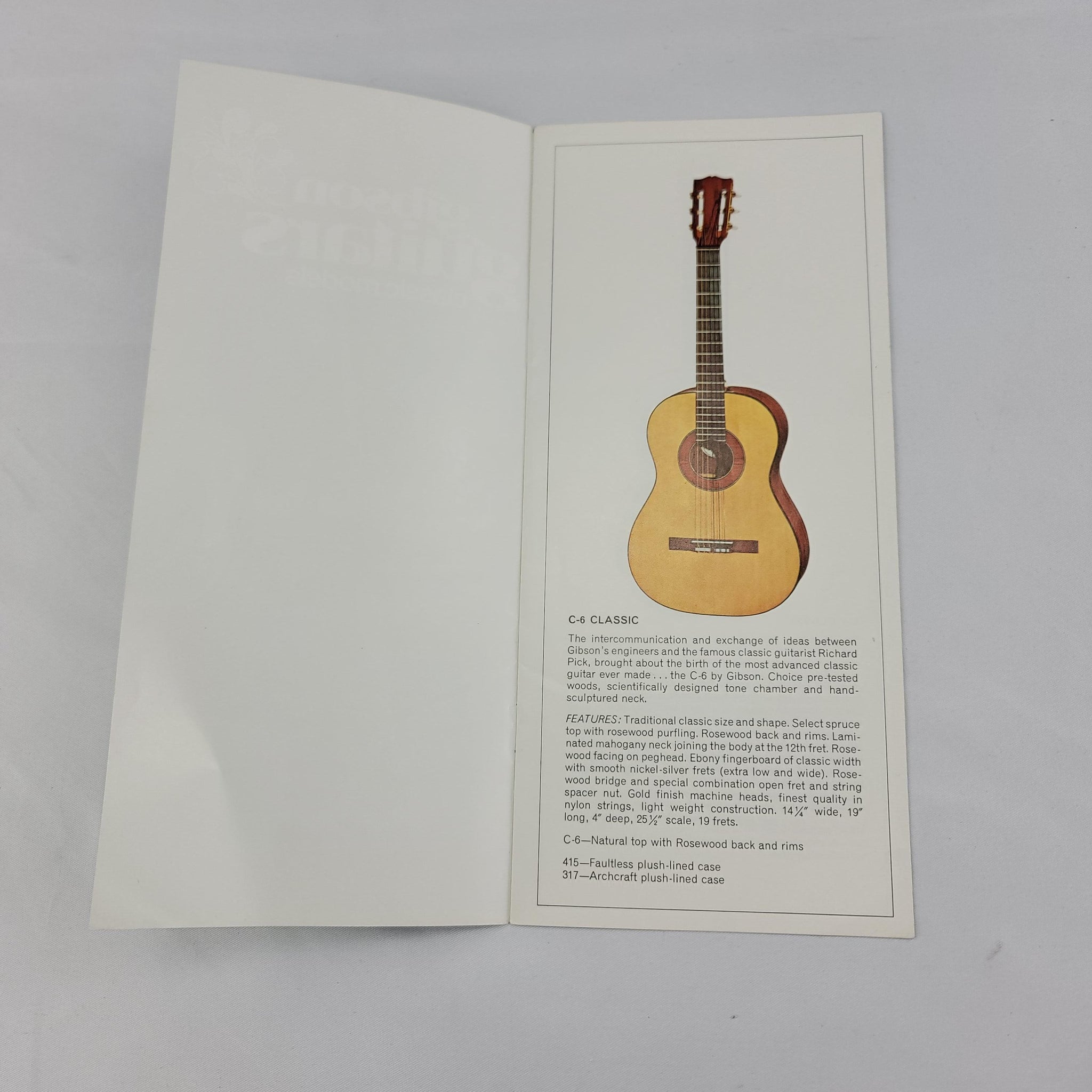 1970 Gibson Classic Models Classical Guitar Catalog Brochure - Case ...