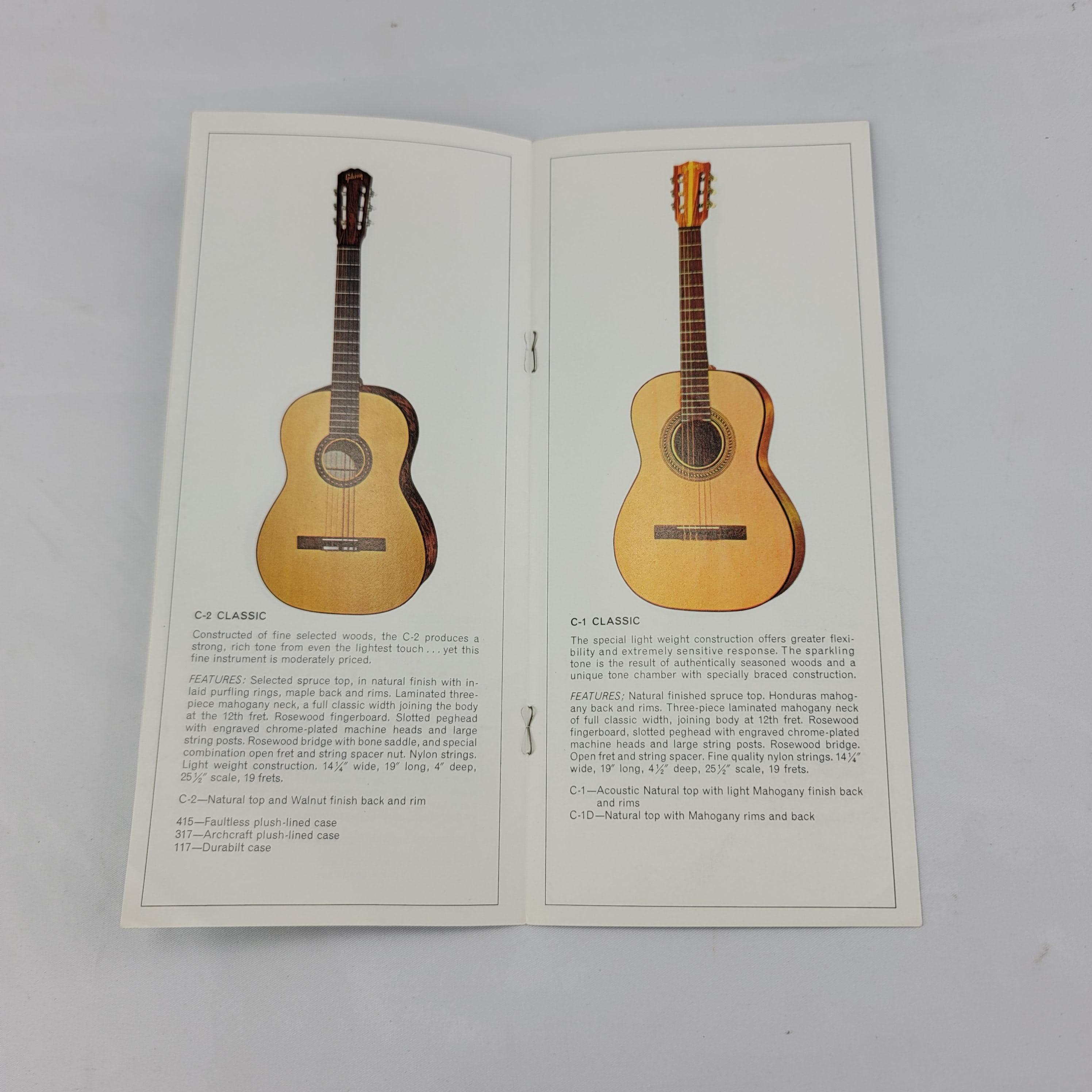 1970 Gibson Classic Models Classical Guitar Catalog Brochure - Case ...