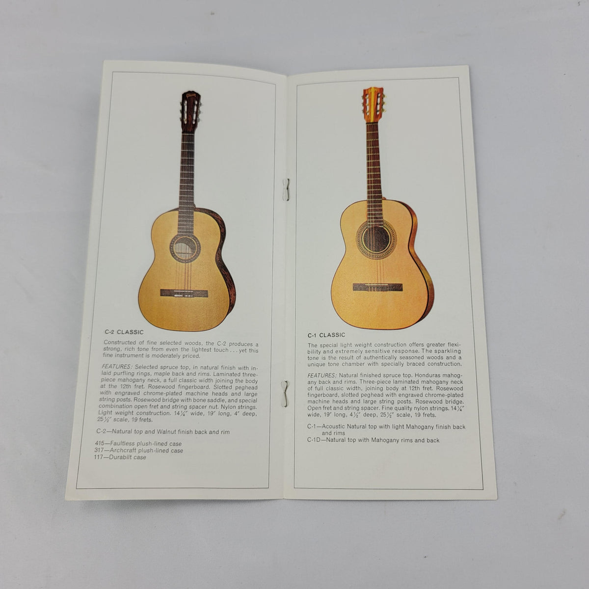 1970 Gibson Classic Models Classical Guitar Catalog Brochure - Case ...