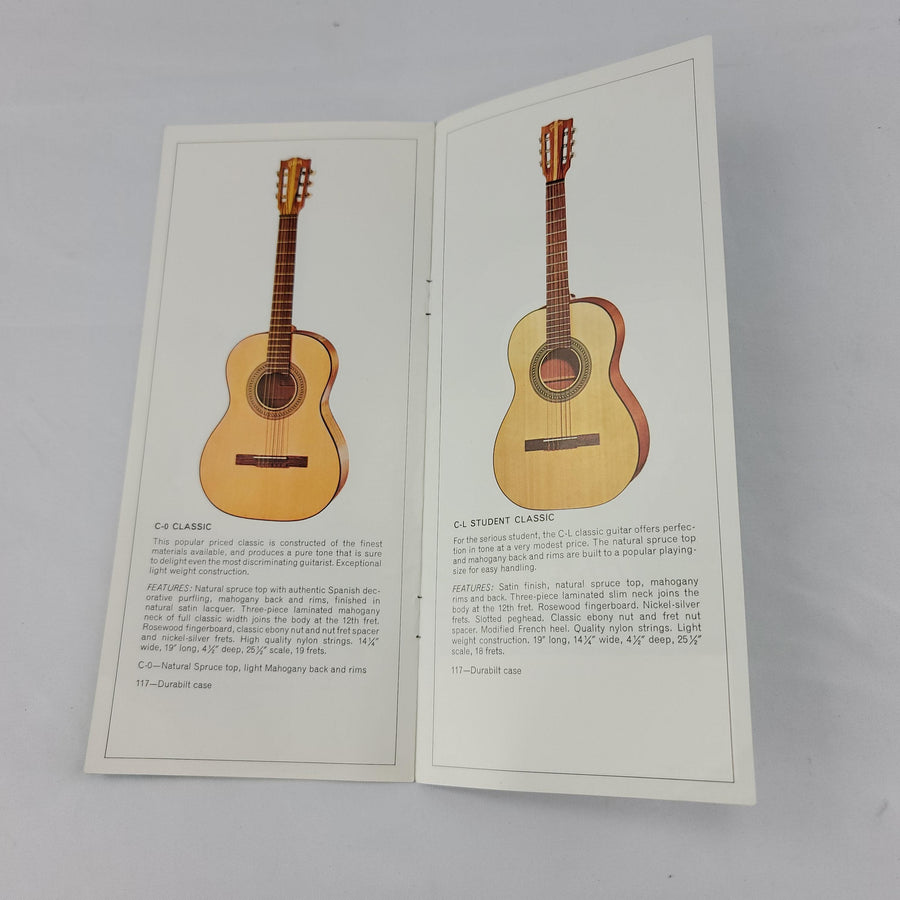 1970 Gibson Classic Models Classical Guitar Catalog Brochure - Case ...