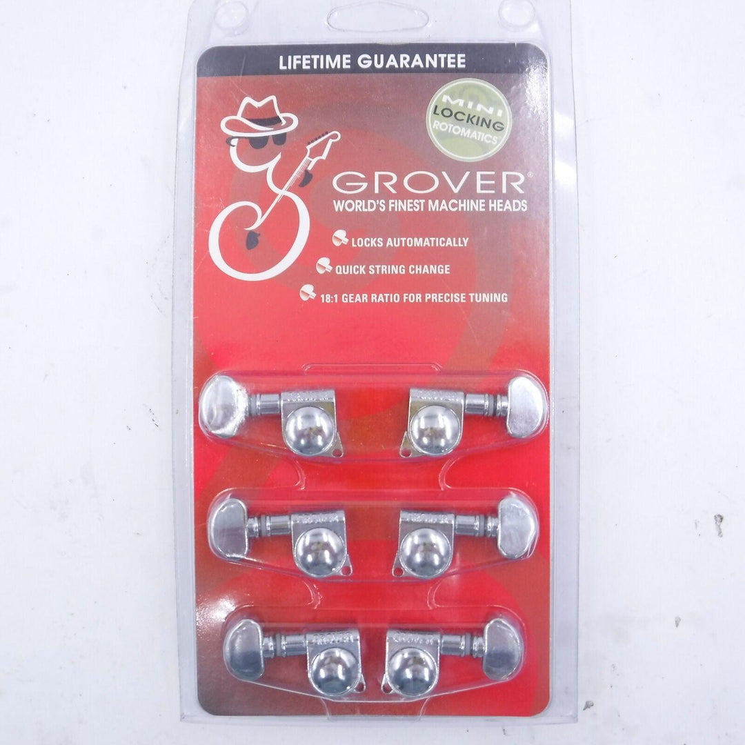 Grover 406C Mini Locking Rotomatic Guitar Tuners 3+3 Chrome ...